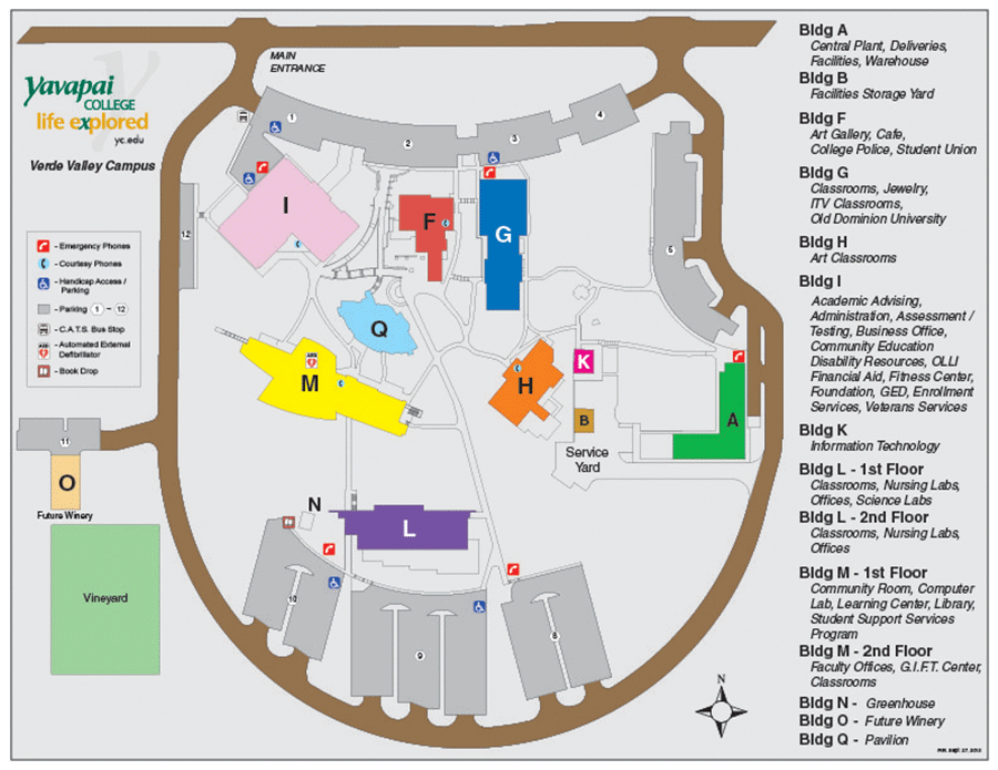 Yavapai College Campus Map Yavapai College Campus Map
